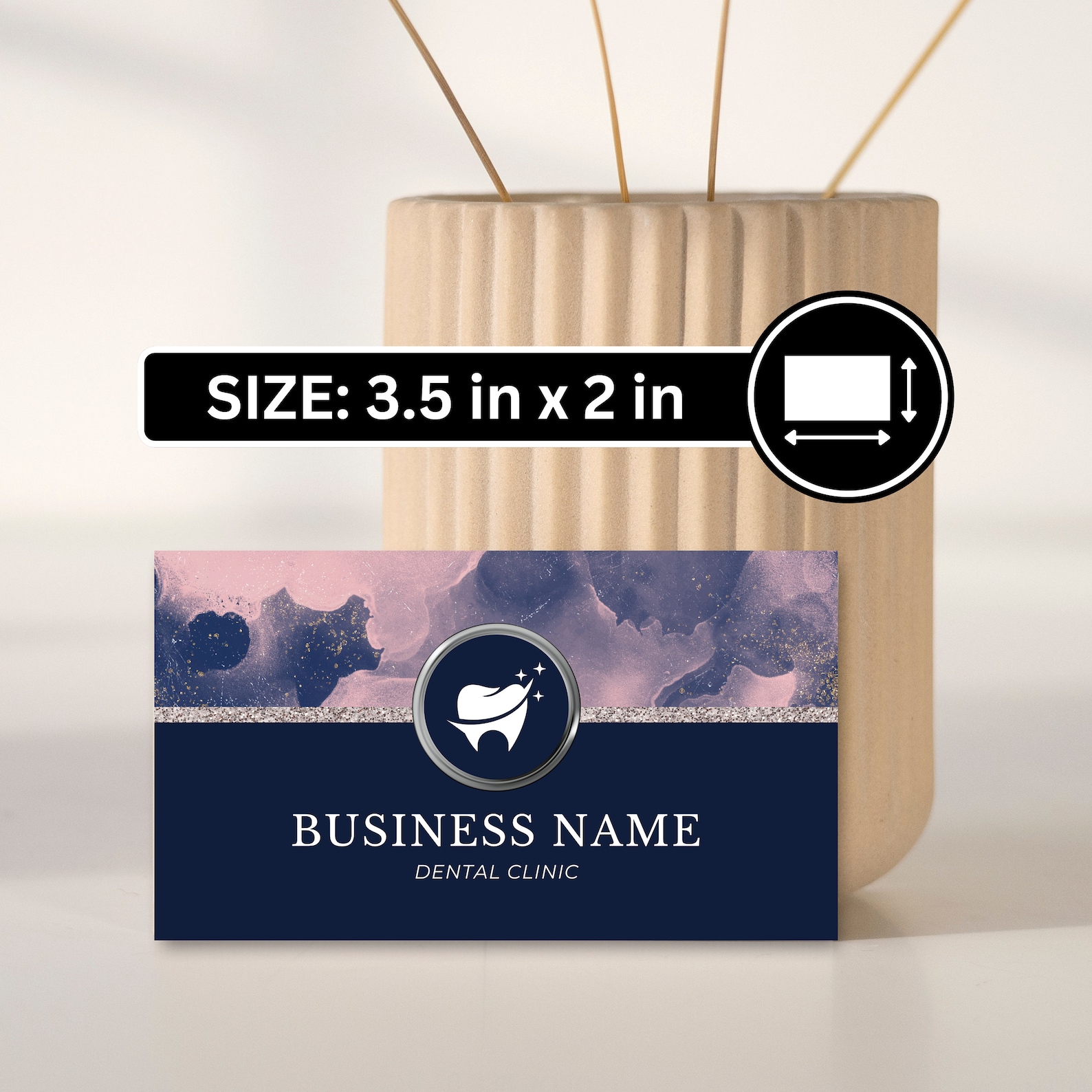 Modern Dental Business Card Template: Editable Canva Design (3.5” X 2 ...