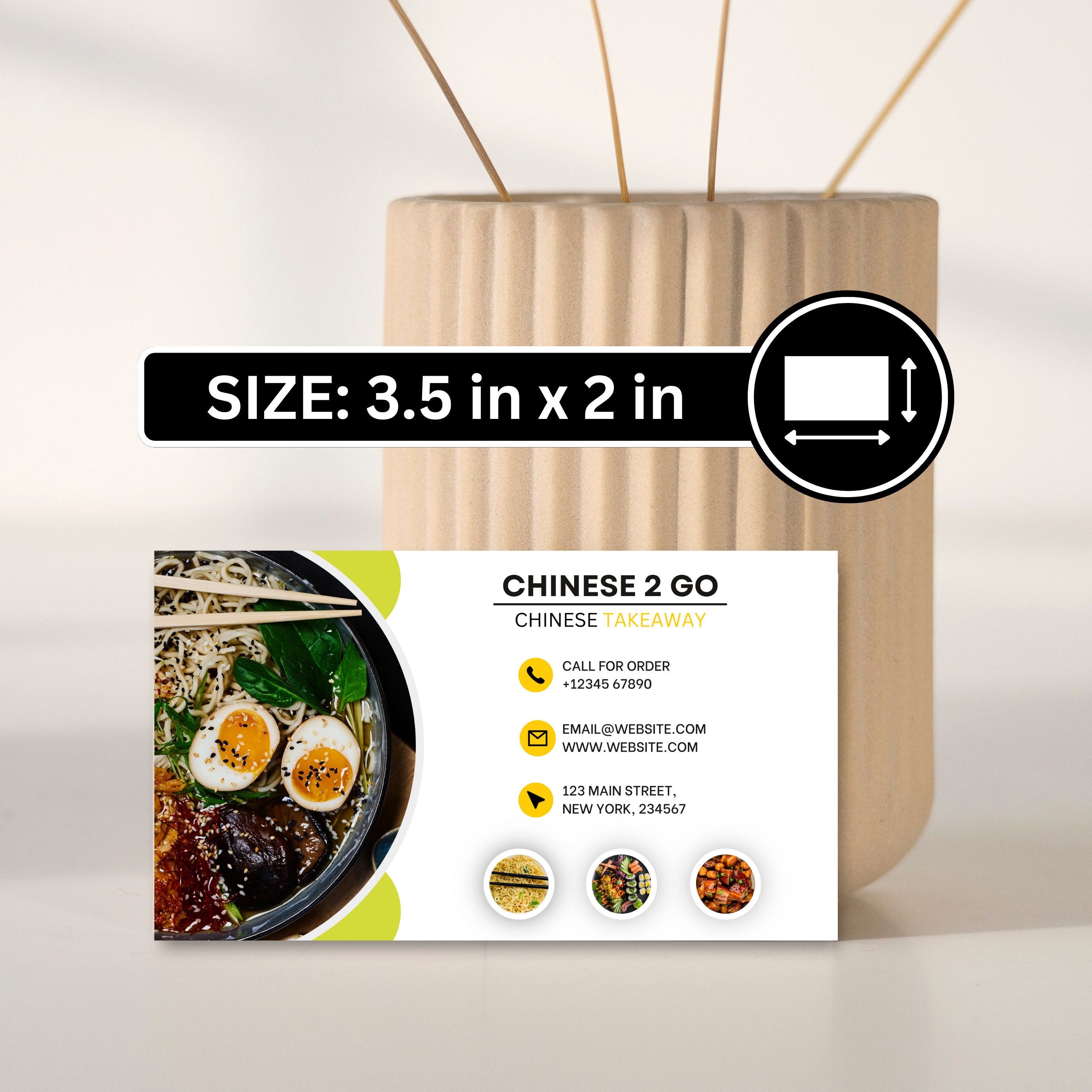 Restaurant Business Card Template: Chinese Food, Editable Canva Design ...