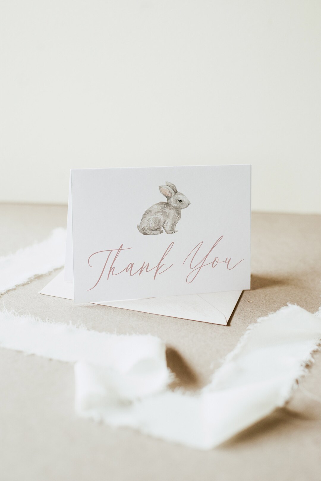 BONNIE | Little Bunny Some Bunny Easter Spring Pink Folded Thank You ...