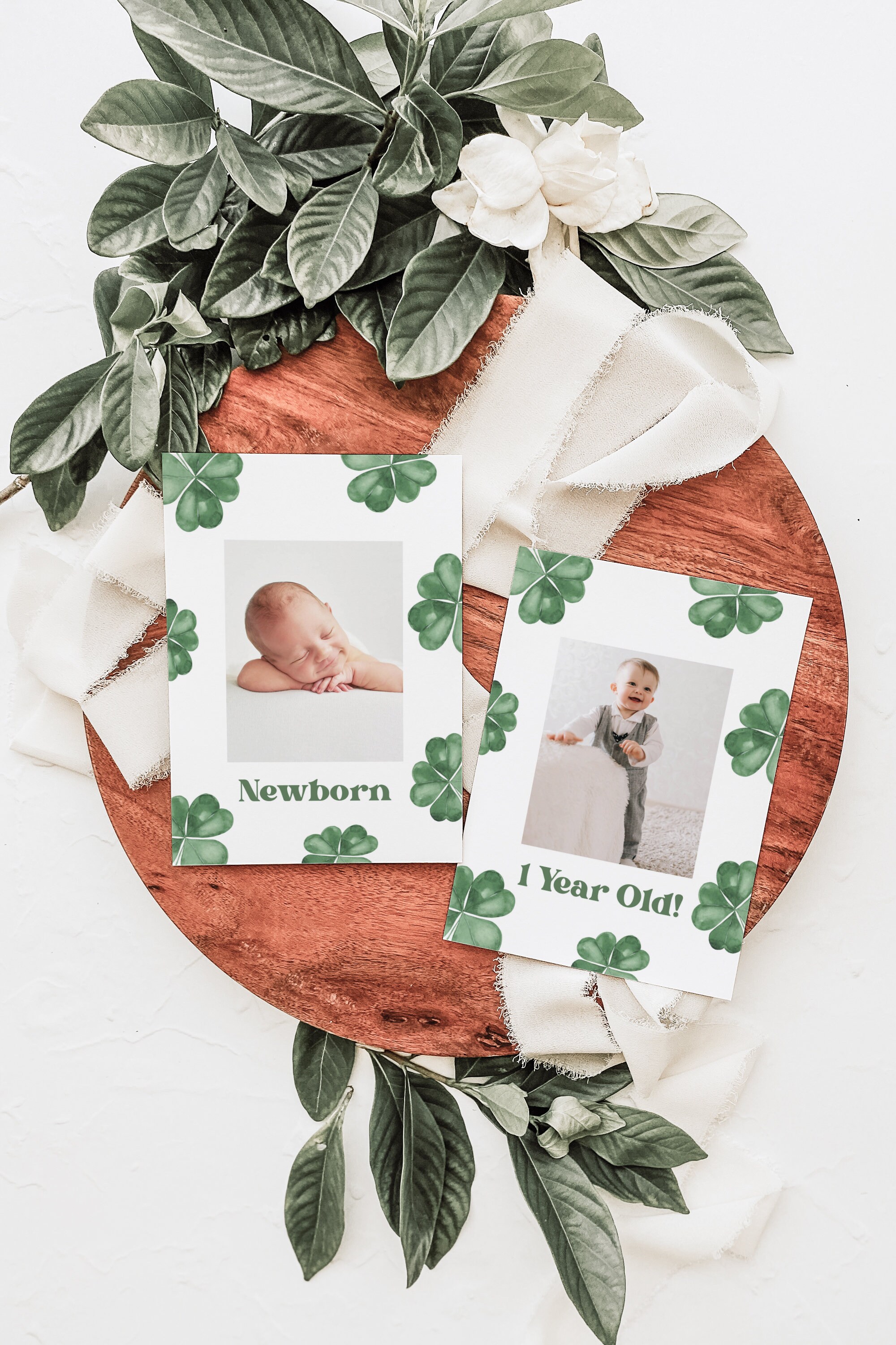 RORY | First 1st Birthday Shamrocks Monthly Milestone Photo Banner, St ...