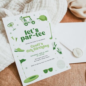 GEOFF | Let's Par-tee Golf Birthday Party Invitation Hole in One ...