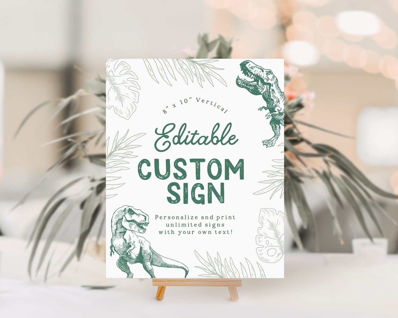 JACKSON Stomp Chomp Roar Dinosaur Dino Jurassic Green Birthday Party ...