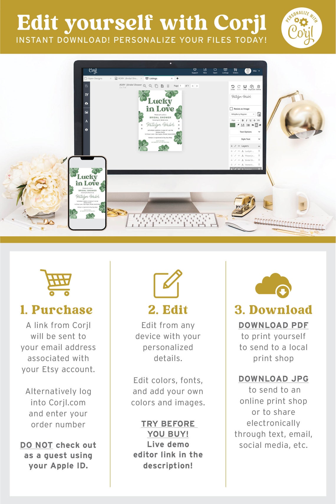 RORY Lucky in Love St. Patrick's Day March Irish Shamrocks Bridal ...