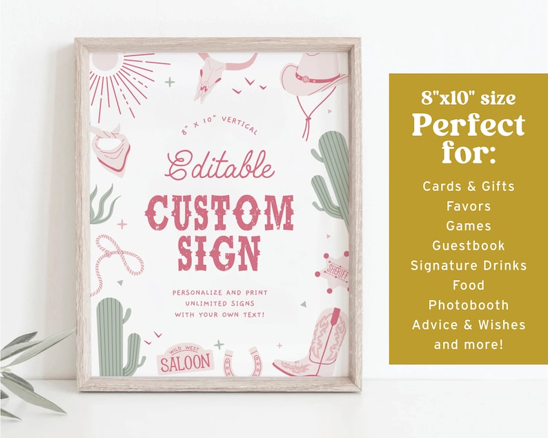 ARIZONA | Western Rodeo Desert Birthday Party Sign Cactus Wild West ...