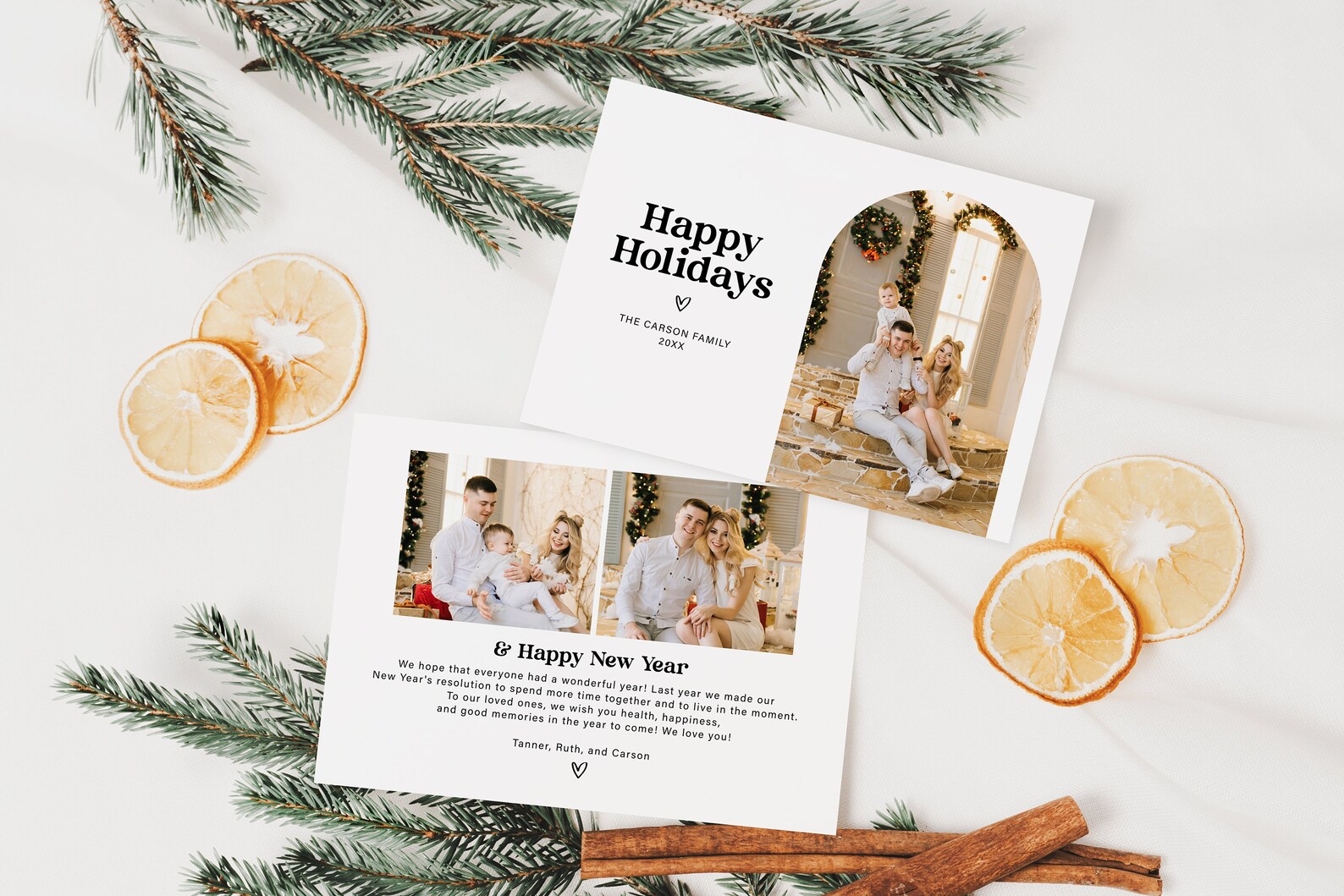 RUTH Multiple Photo Collage Holiday Card Minimalist Modern Family ...