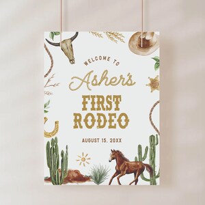 ASHER | Western Rodeo Desert Welcome Sign Cactus Wild West Cowboy Horse ...