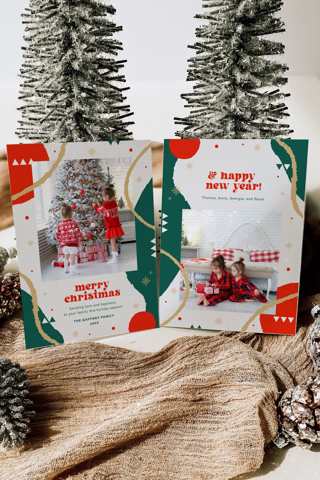 ROXIE | Retro Vintage Groovy Multiple Photo Collage Holiday Christmas ...