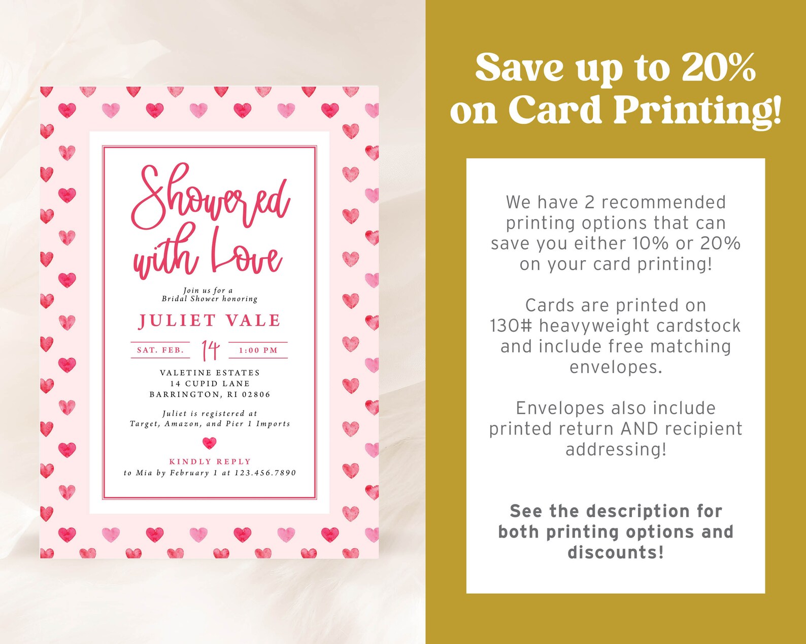 JULIET | Showered With Love Valentine's Day February Hearts Bridal ...