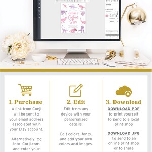 SHILOH Stomp Chomp Roar Dinosaur Dino Jurassic Pink Birthday Girl Party ...