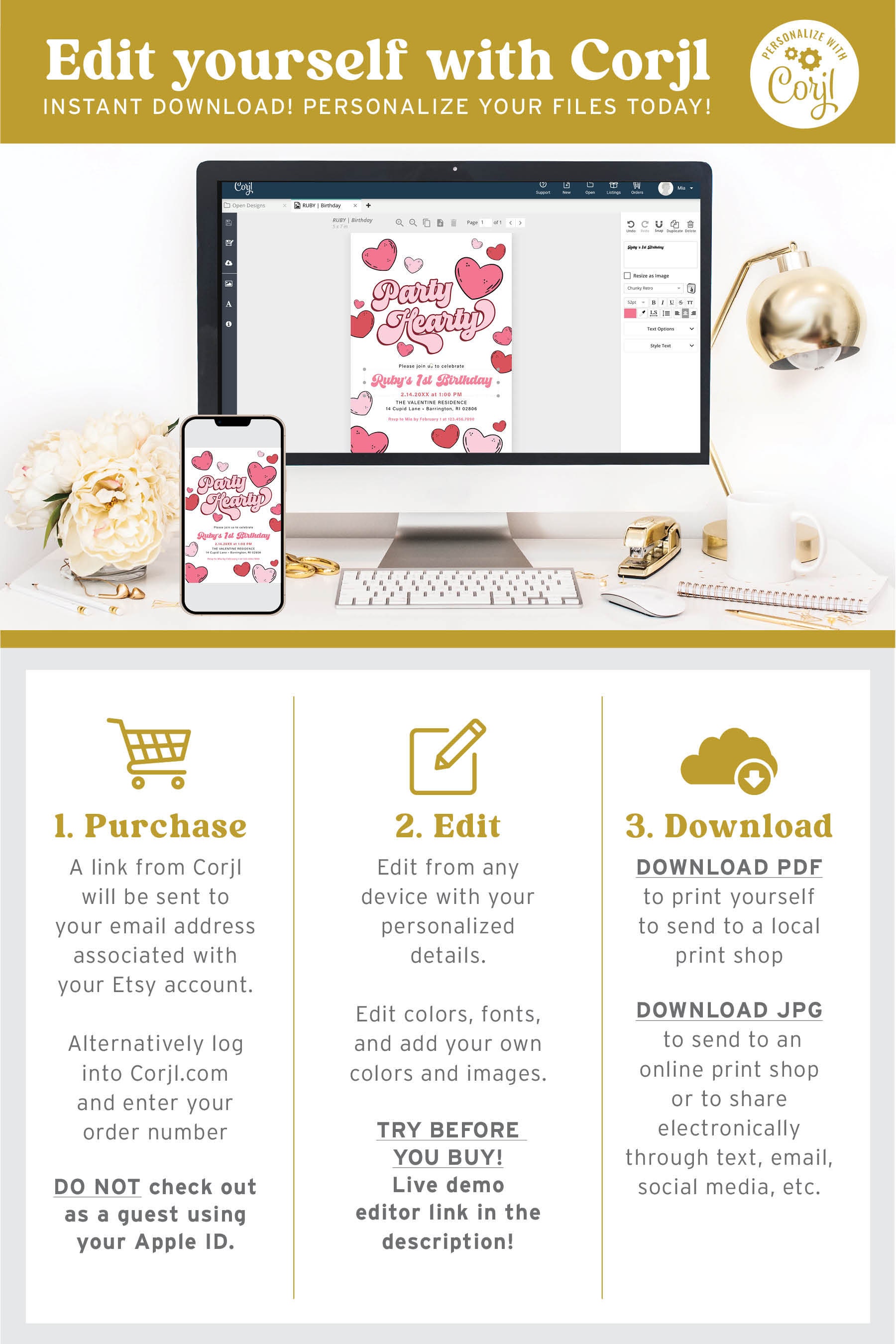 RUBY Party Hearty Little Sweetheart Valentine's Day February Birthday ...