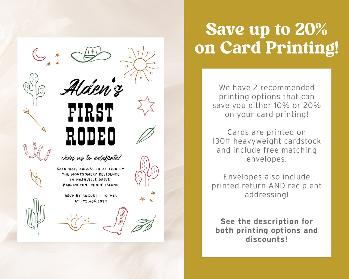 ALDEN Western Rodeo Desert Cactus Neutral ONE 1st 2nd Birthday Party ...