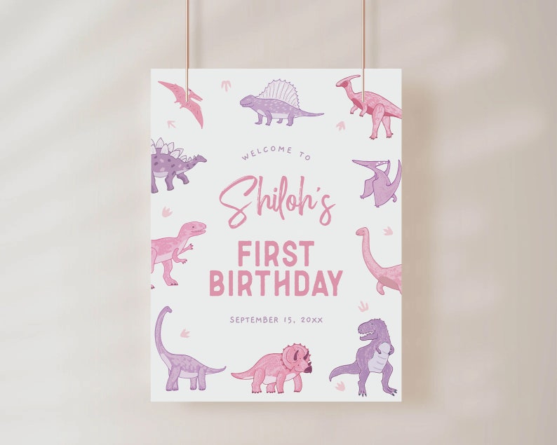 SHILOH Stomp Chomp Roar Dinosaur Dino Welcome Sign, Dinosaurs Jurassic ...