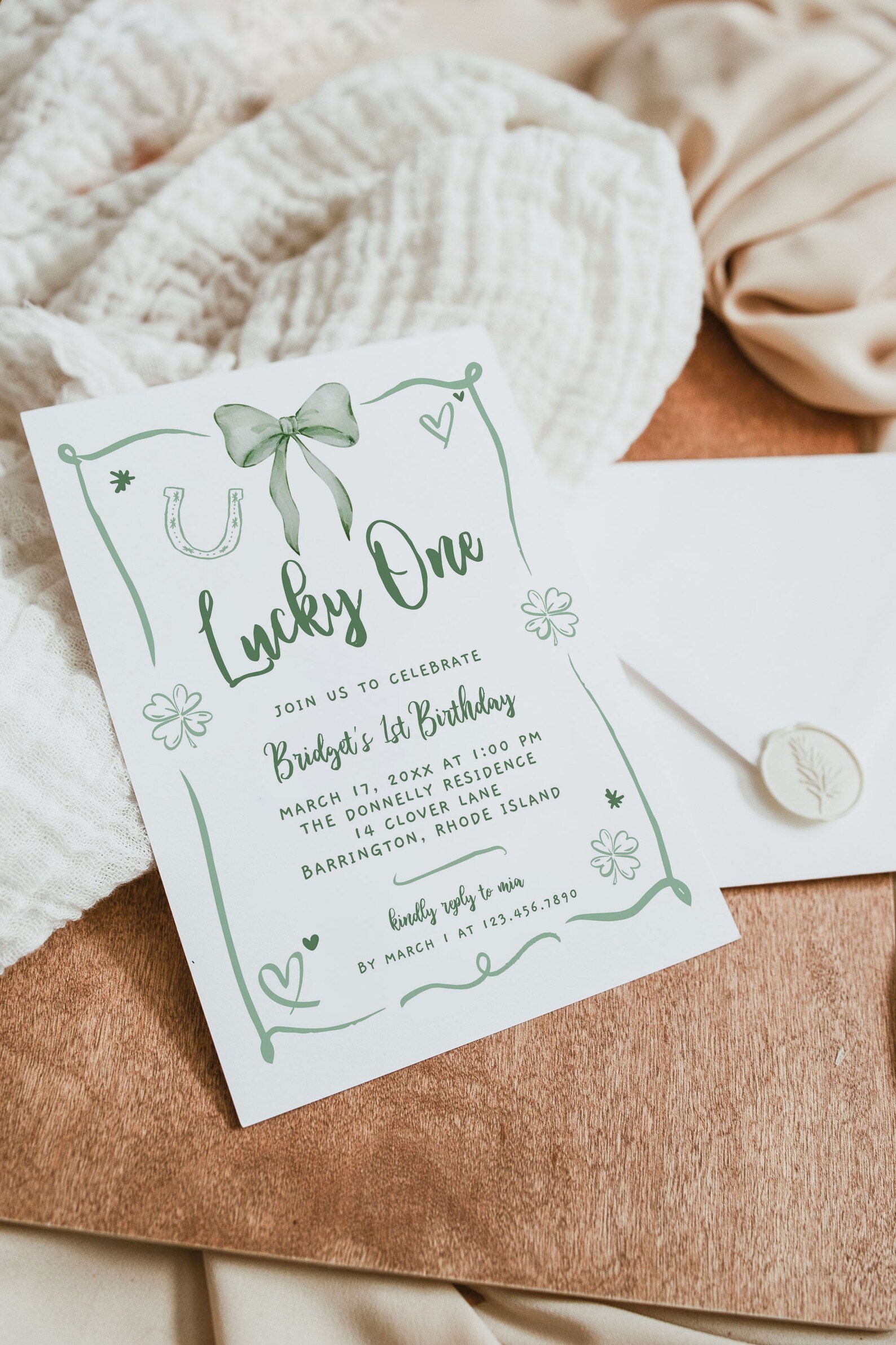 BRIDGET | Lucky ONE St. Patrick's Day Scribble Illustrations First 1st ...