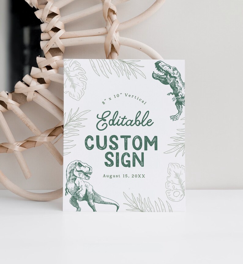 JACKSON Stomp Chomp Roar Dinosaur Dino Jurassic Green Birthday Party ...