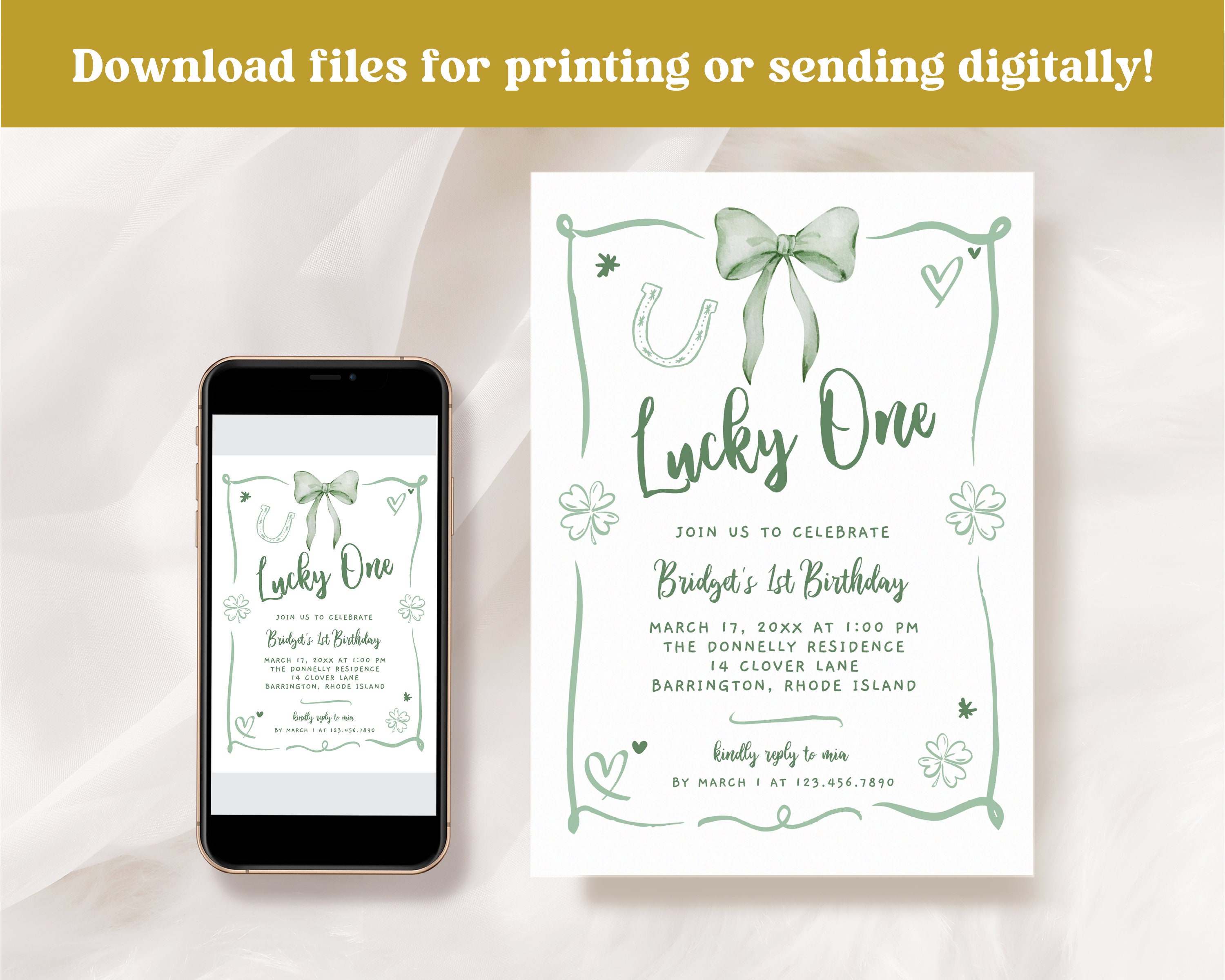 BRIDGET | Lucky ONE St. Patrick's Day Scribble Illustrations First 1st ...