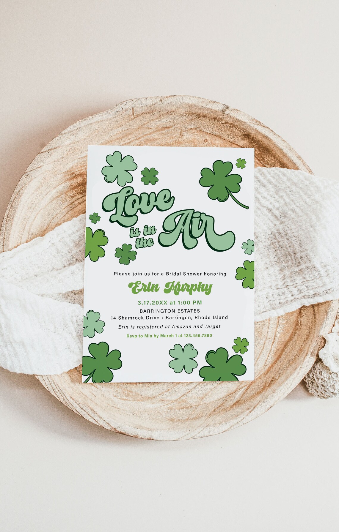 ERIN | Lucky in Love St. Patrick's Day March Irish Shamrocks Bridal ...