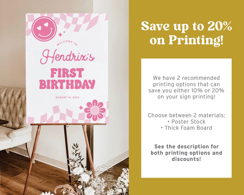 HENDRIX | Happy Babe Retro Smiley Face Welcome Sign, Hippie Rad Groovy ...