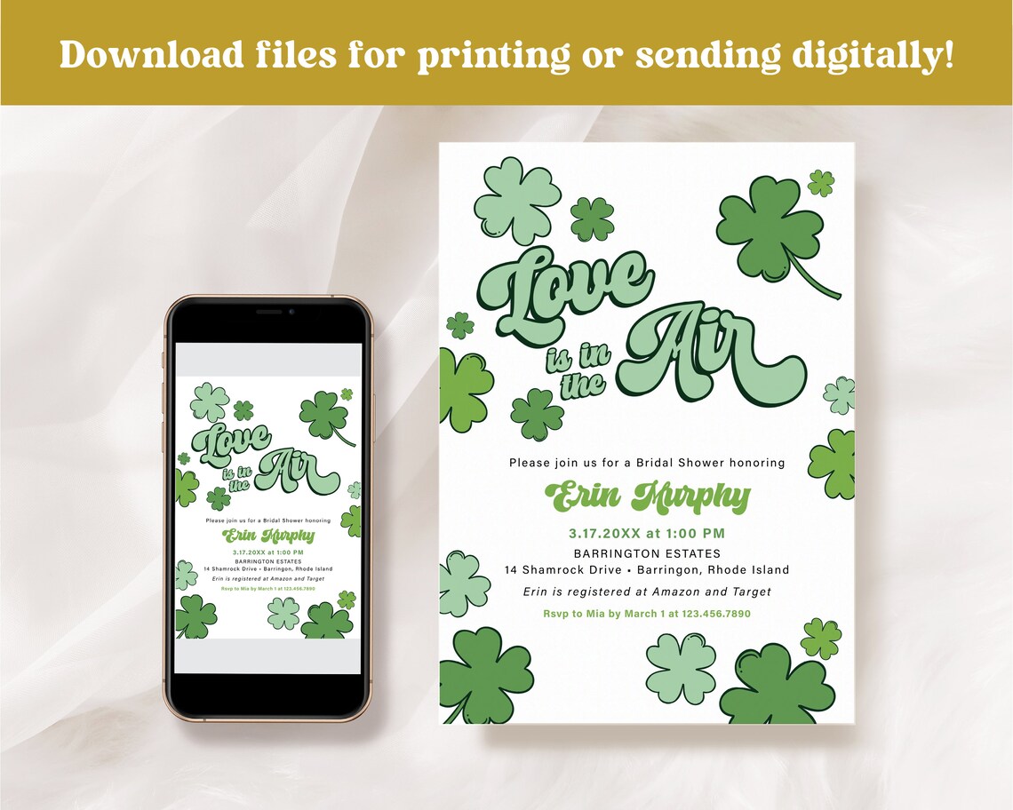 ERIN | Lucky in Love St. Patrick's Day March Irish Shamrocks Bridal ...