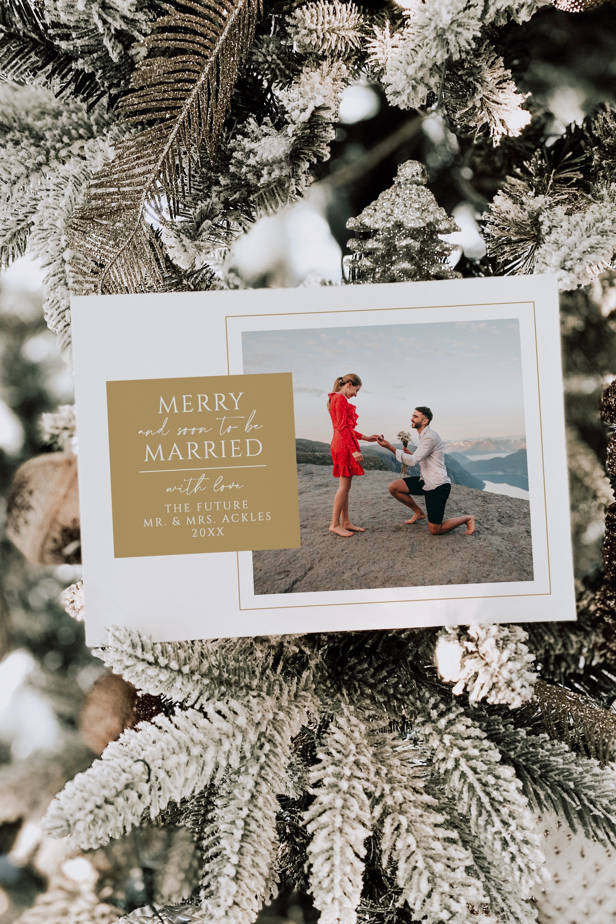 VICTORIA | Merry Married Engagement Engaged Multiple Photo Holiday Card ...