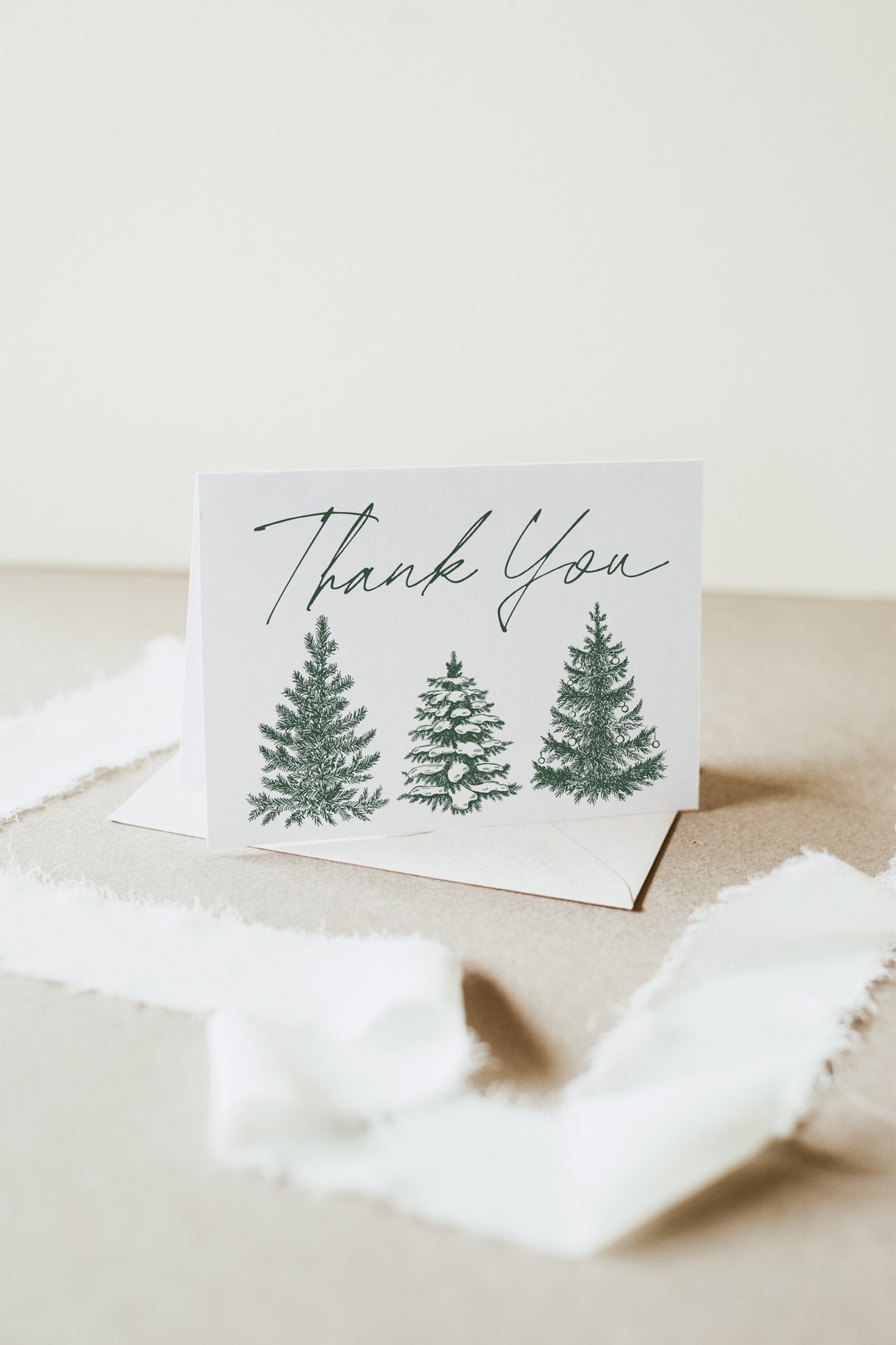 YULE | Winter Christmas Trees Holiday Minimalist Boy or Girl Folded ...