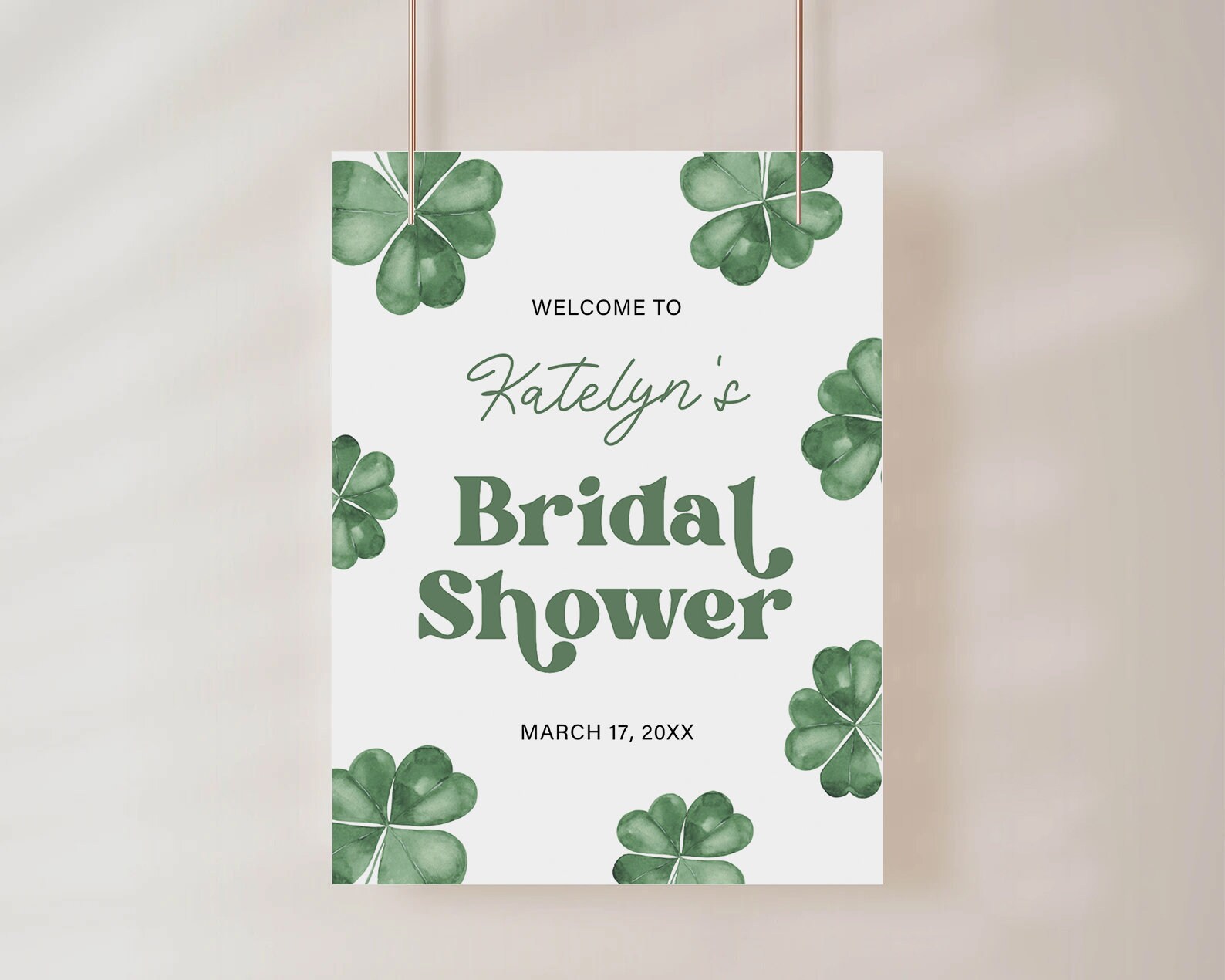 RORY | St. Patrick's Day Shamrocks March Irish Welcome Sign, Birthday ...