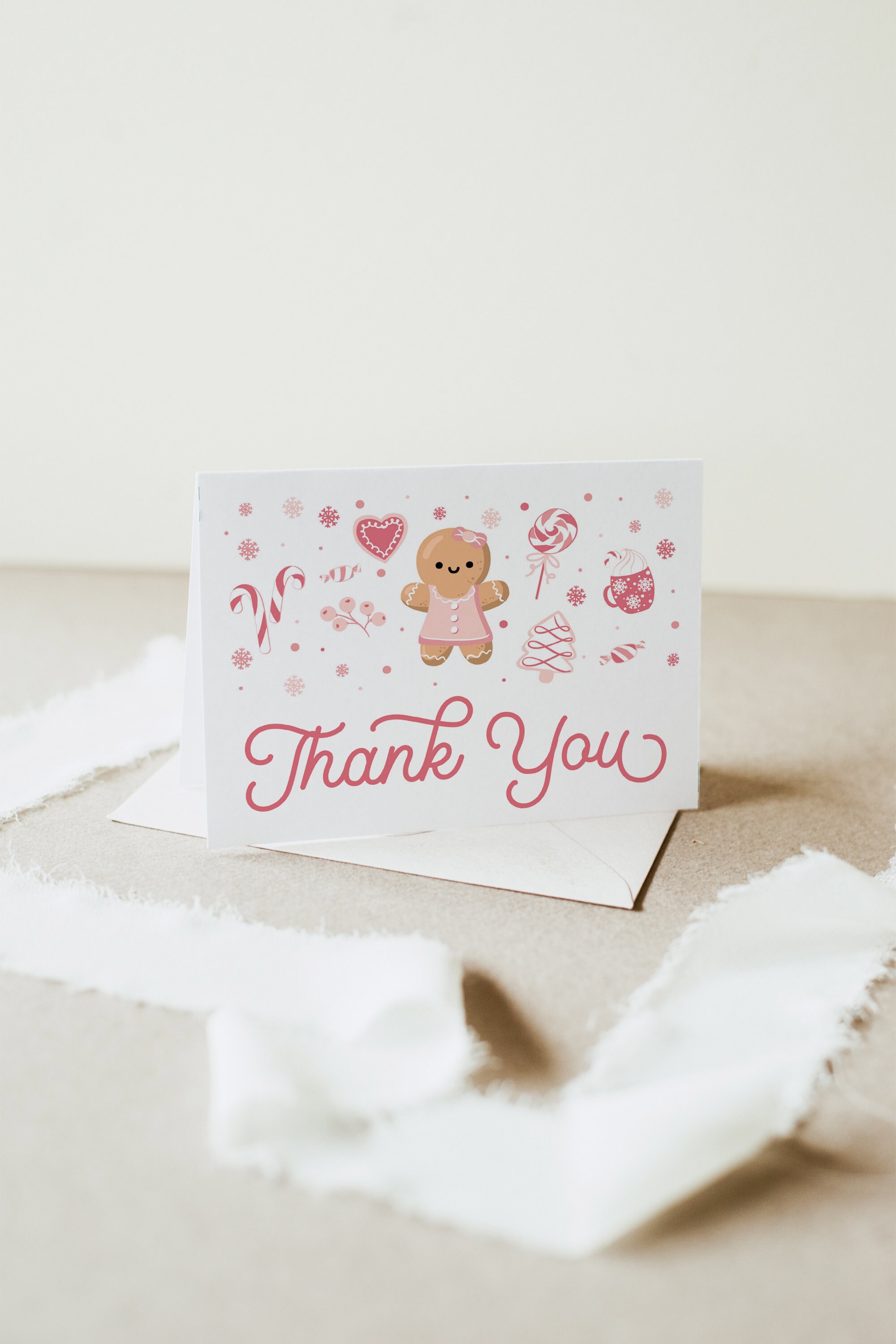 GINGER | Winter Christmas, Pink Pastel Gingerbread Sweets Girl Folded ...