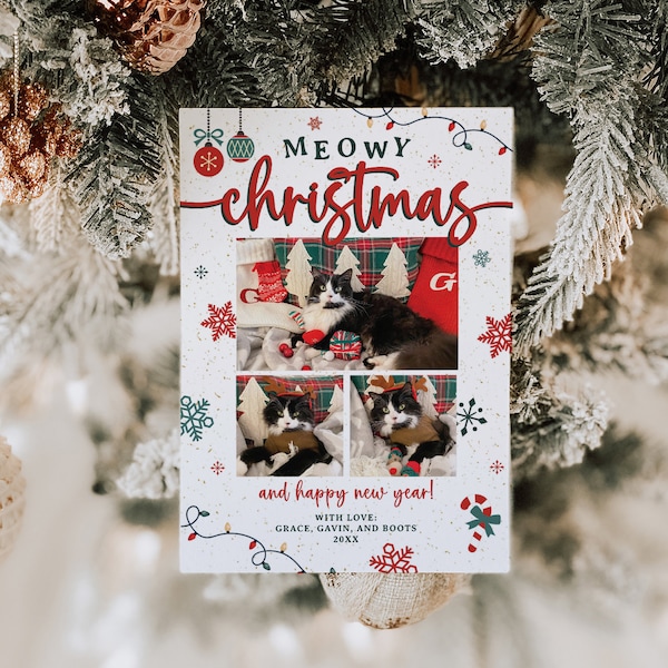 Cat Holiday Cards - Etsy