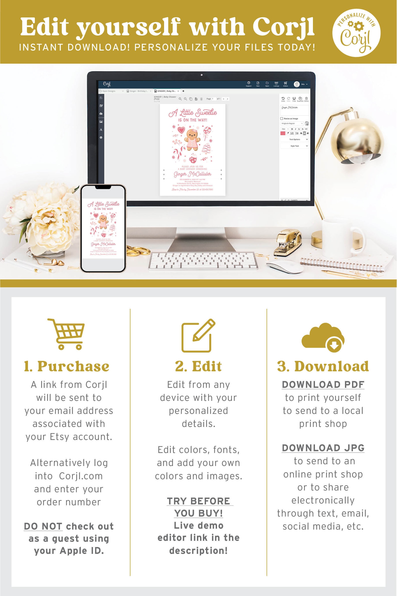 GINGER | A Little Sweetie Pastel Pink Gingerbread Winter Christmas ...