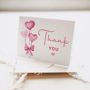 ROSA | Valentine's Day February, Pink Pastel Hearts Girl Folded Thank ...