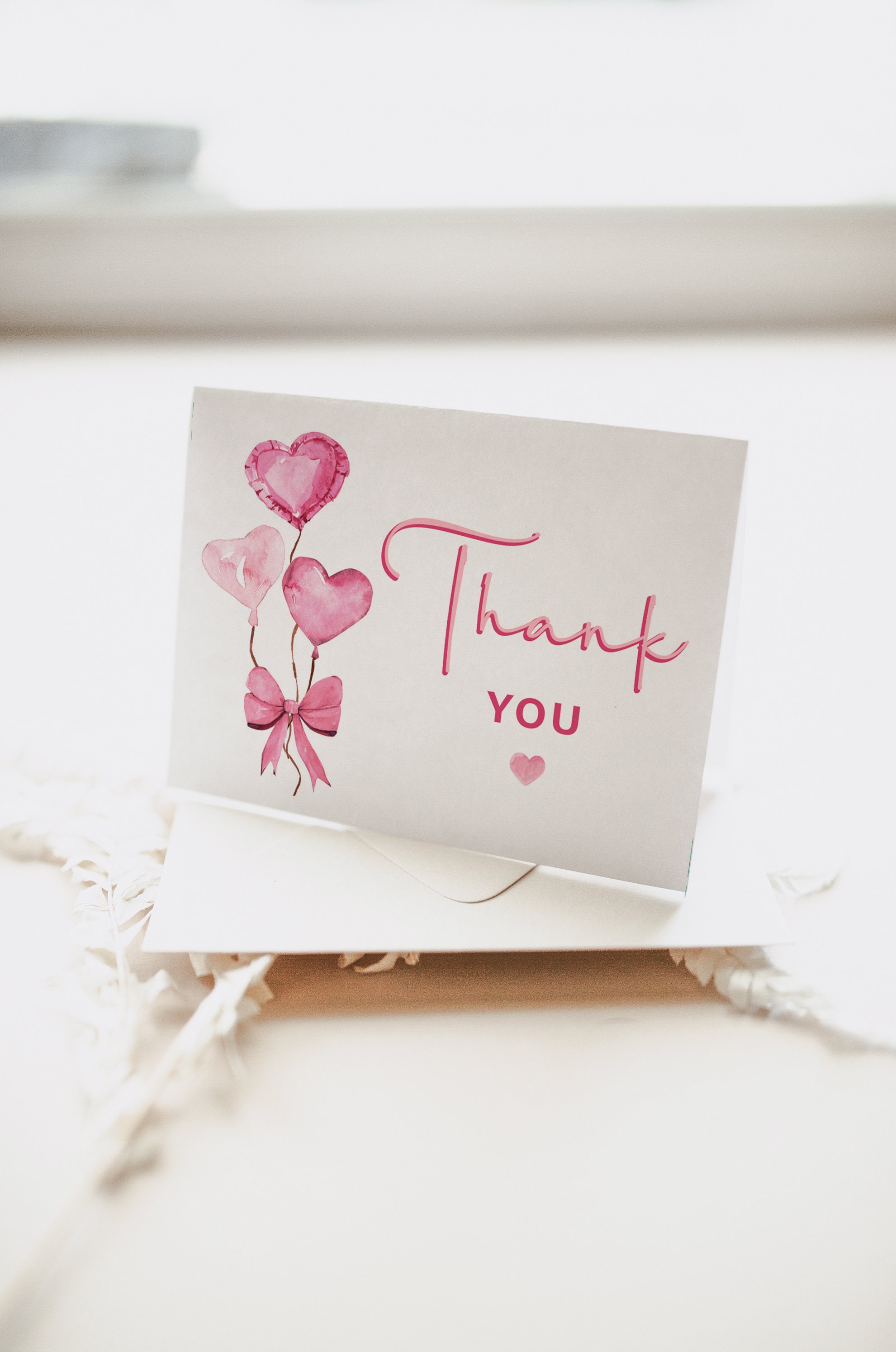 ROSA | Valentine's Day February, Pink Pastel Hearts Girl Folded Thank ...