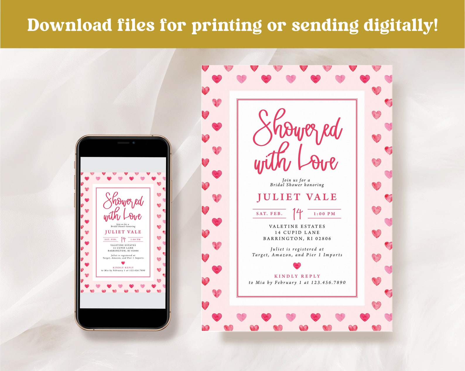 JULIET | Showered With Love Valentine's Day February Hearts Bridal ...