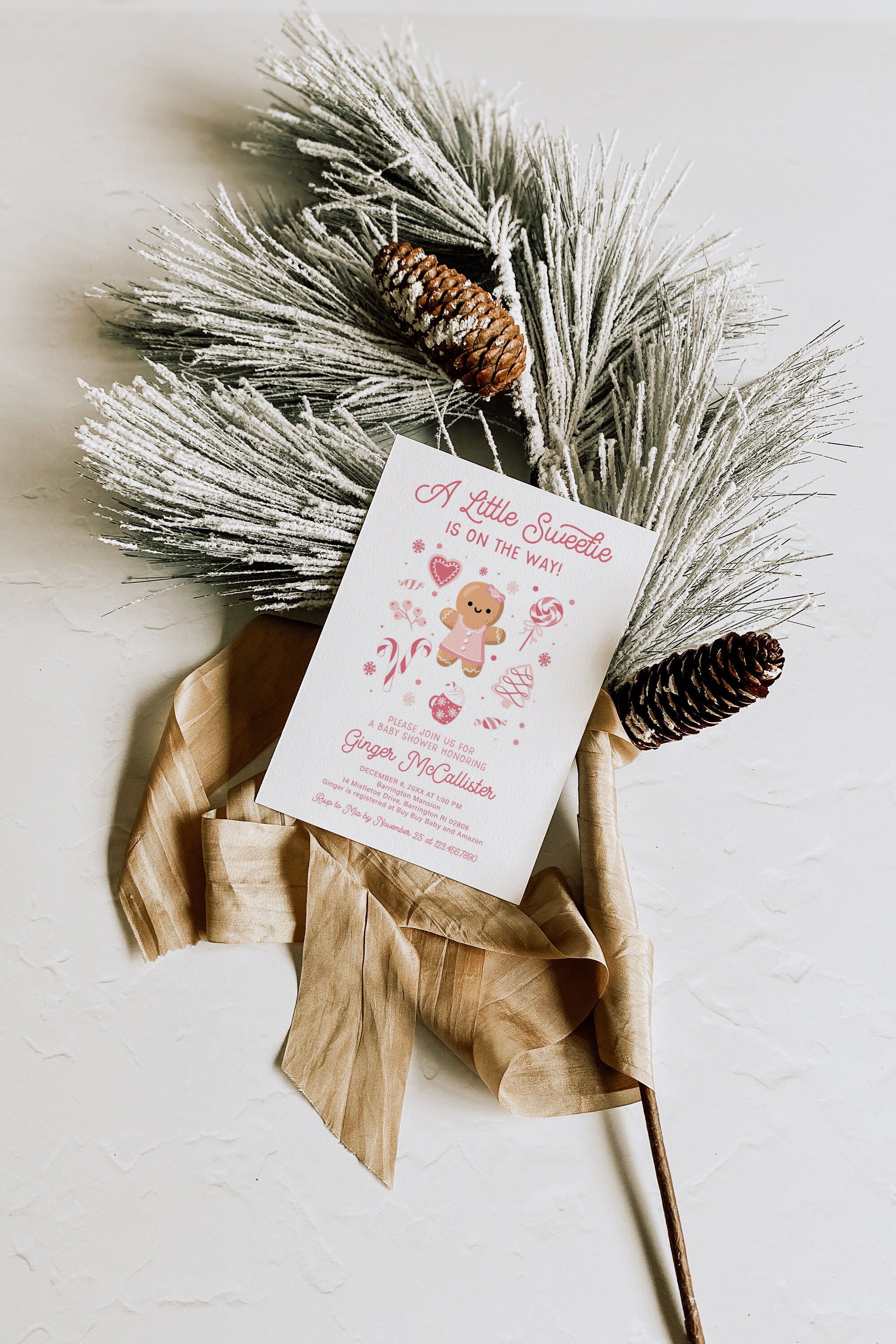 GINGER | A Little Sweetie Pastel Pink Gingerbread Winter Christmas ...