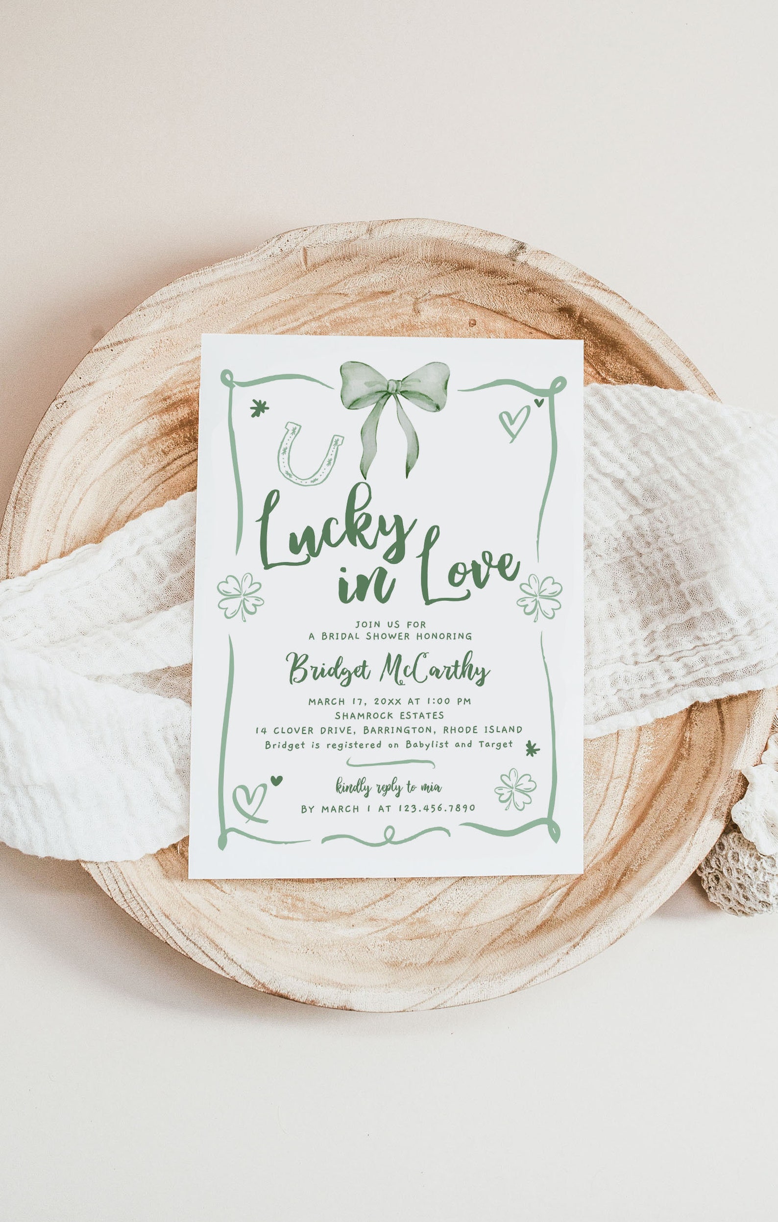 BRIDGET | Lucky in Love St. Patrick's Day Doodle Scribble Drawn Bridal ...