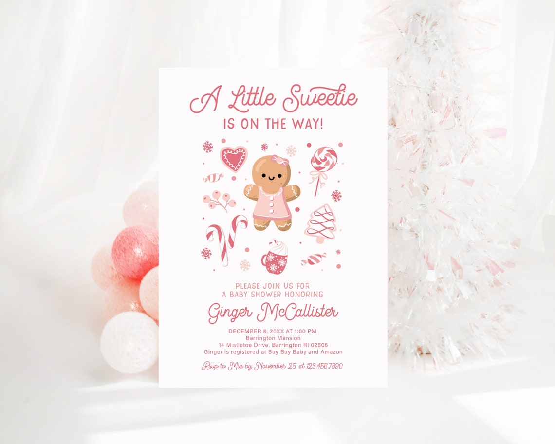 GINGER | A Little Sweetie Pastel Pink Gingerbread Winter Christmas ...