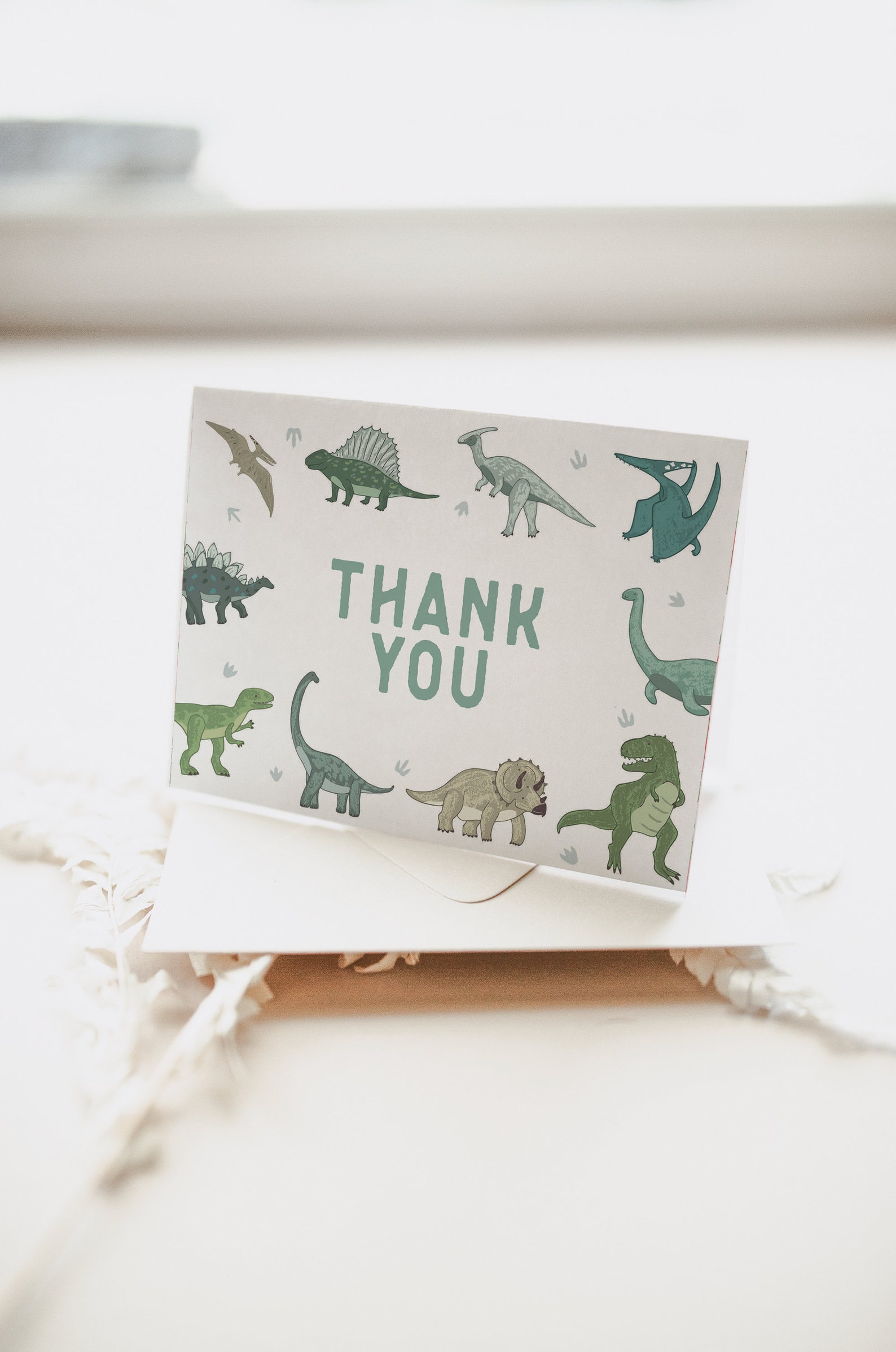 SHILOH Stomp Chomp Roar Dinosaur Jurassic T-rex Blue Dino Folded Thank ...