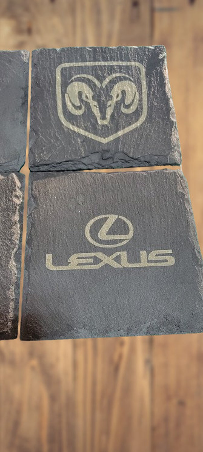 Slate Coasters With Car Logos With Your Choice of Logo set of 4 - Etsy