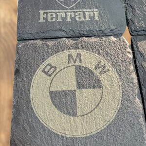 Slate Coasters With Car Logos With Your Choice of Logo (set of 4) - Etsy