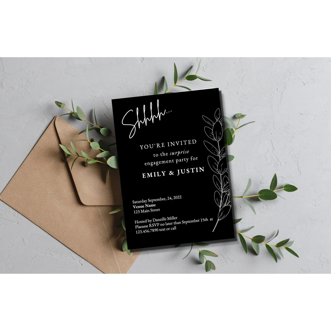 Surprise Engagement Party Invitation Editable Template - Etsy