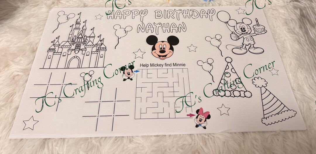Custom Disney Coloring Pages (digital Option) - Etsy