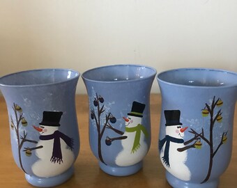 Snowman Glass Vase - Etsy