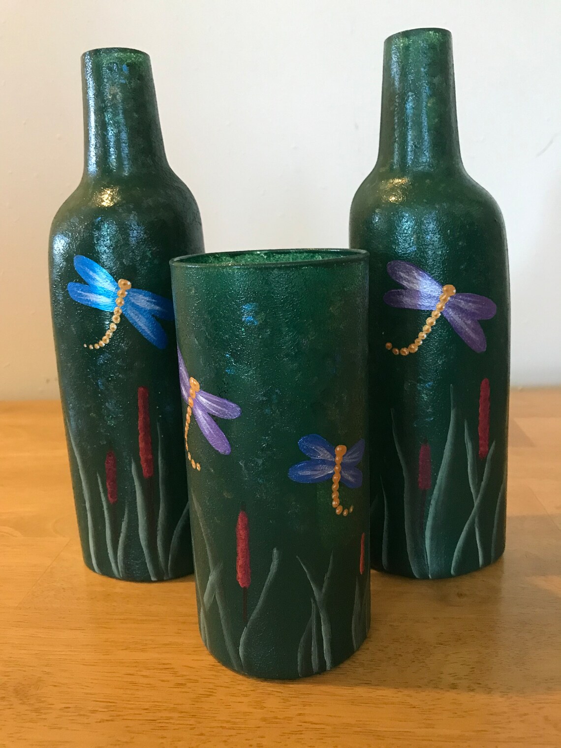 Dragonfly Vase. Cattail Bottle. - Etsy