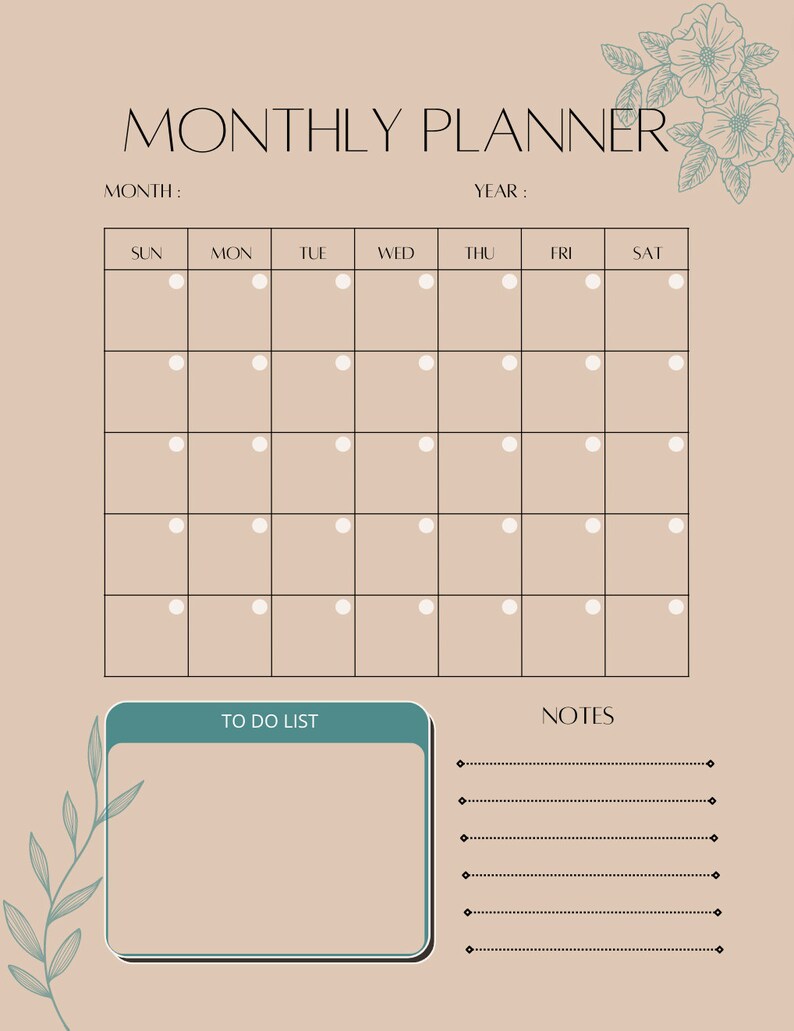 Minimalist Customizable Three Page Downloadable Planner Pages - Etsy