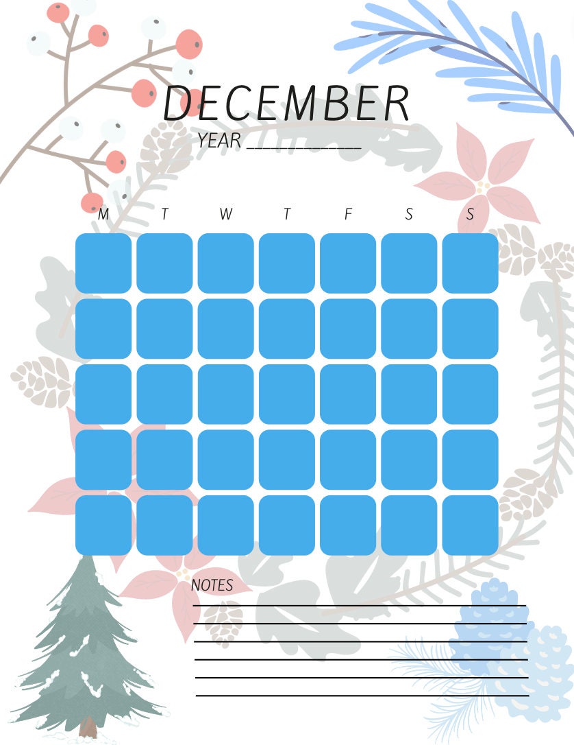 12-month Digital Customizable Calendar - Etsy