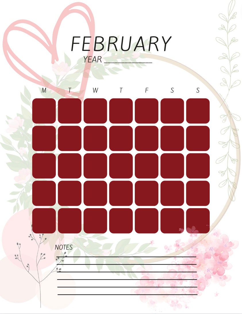 12-month Digital Customizable Calendar - Etsy