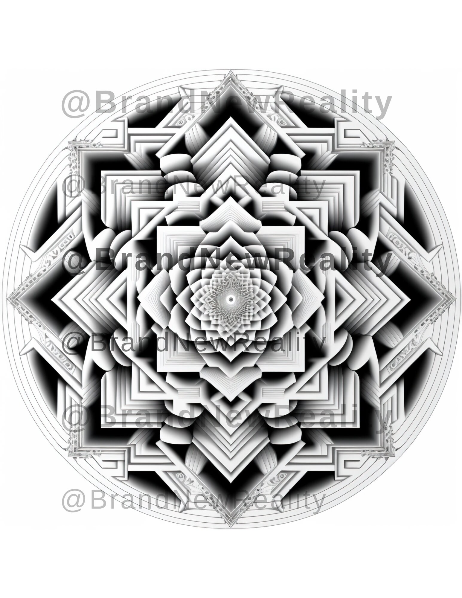 Mandala Coloring Book - Digital Download for Black and White Mandalas ...