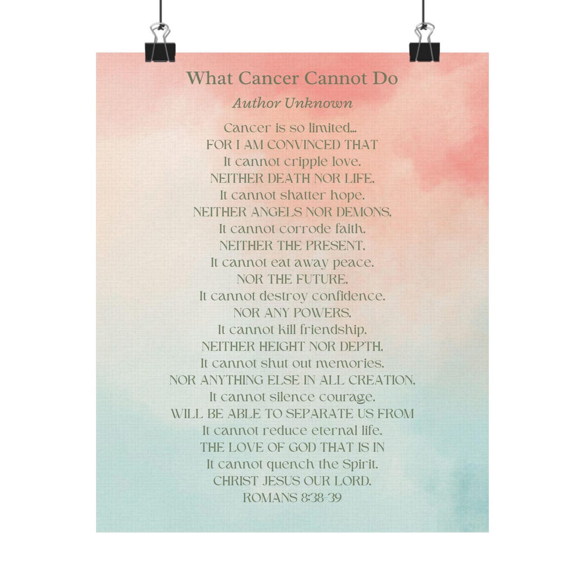 What Cancer Cannot Do | Inspirational Poem for All Affected by Cancer ...