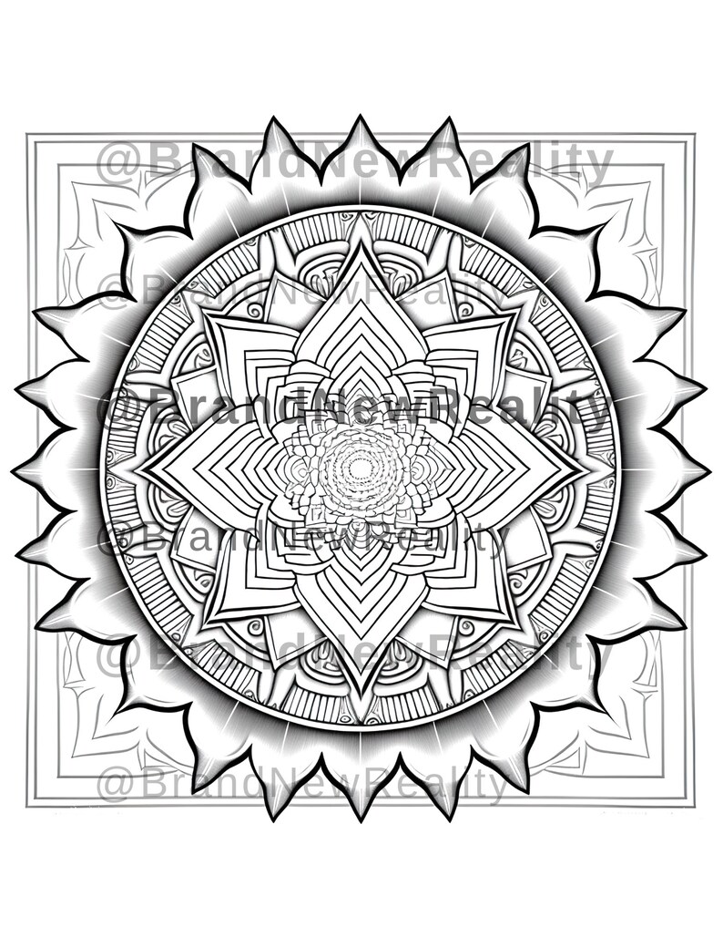 Mandala Coloring Book Digital Download for Black and White Mandalas ...