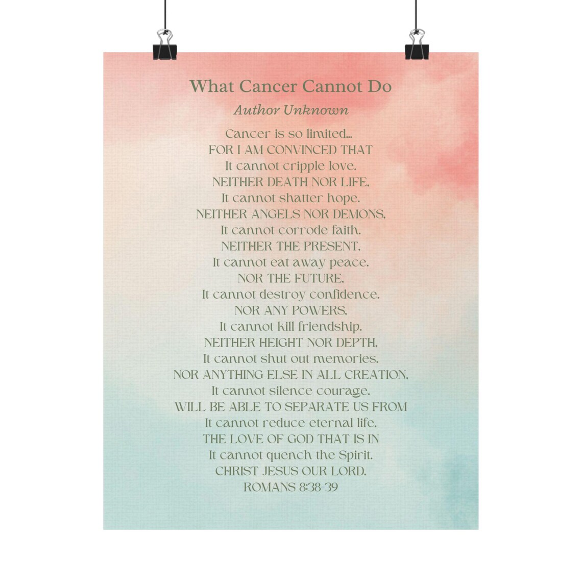 What Cancer Cannot Do | Inspirational Poem for All Affected by Cancer ...