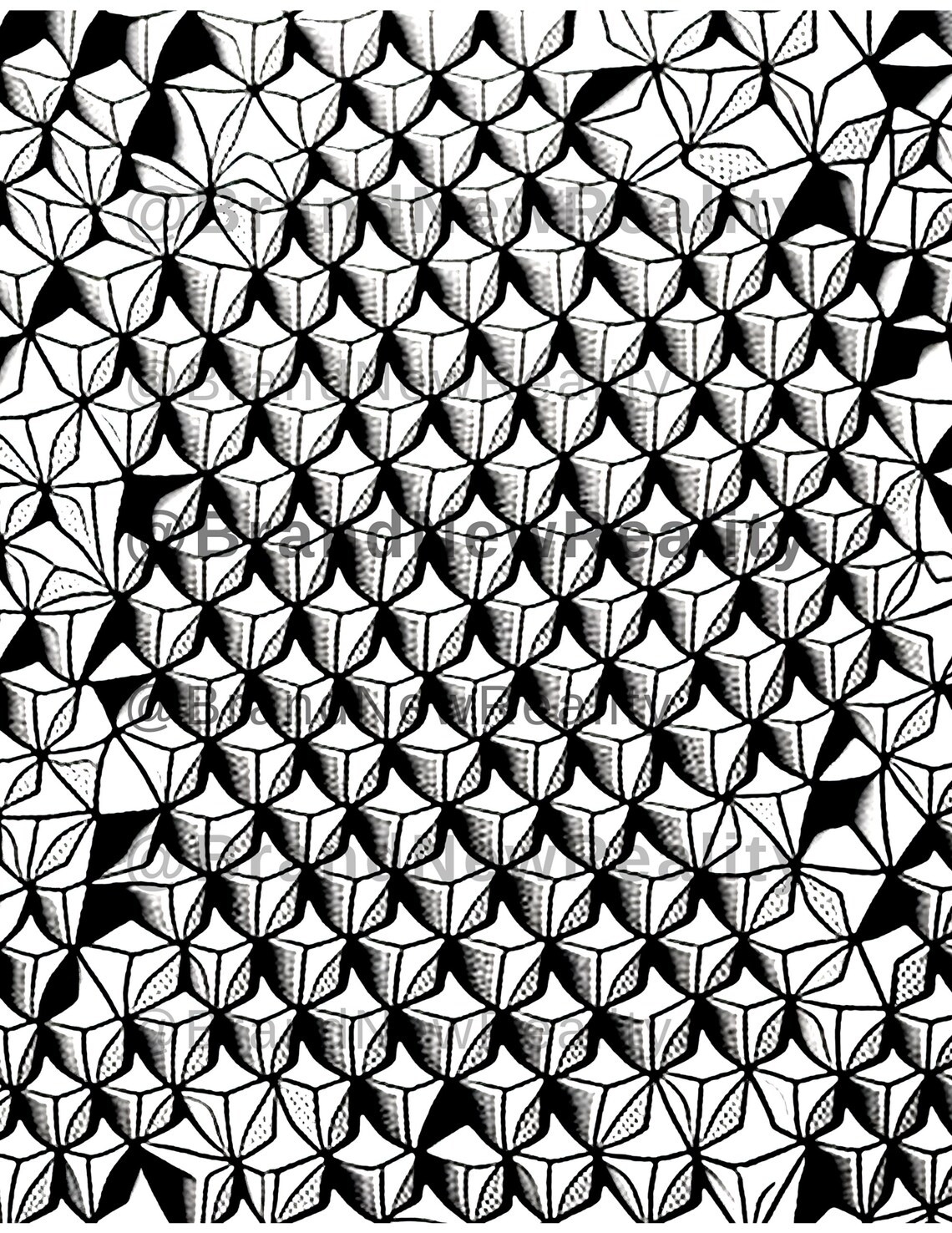Coloring Pages - Tessellations (40 Pages) | for Kids and Adults - Etsy