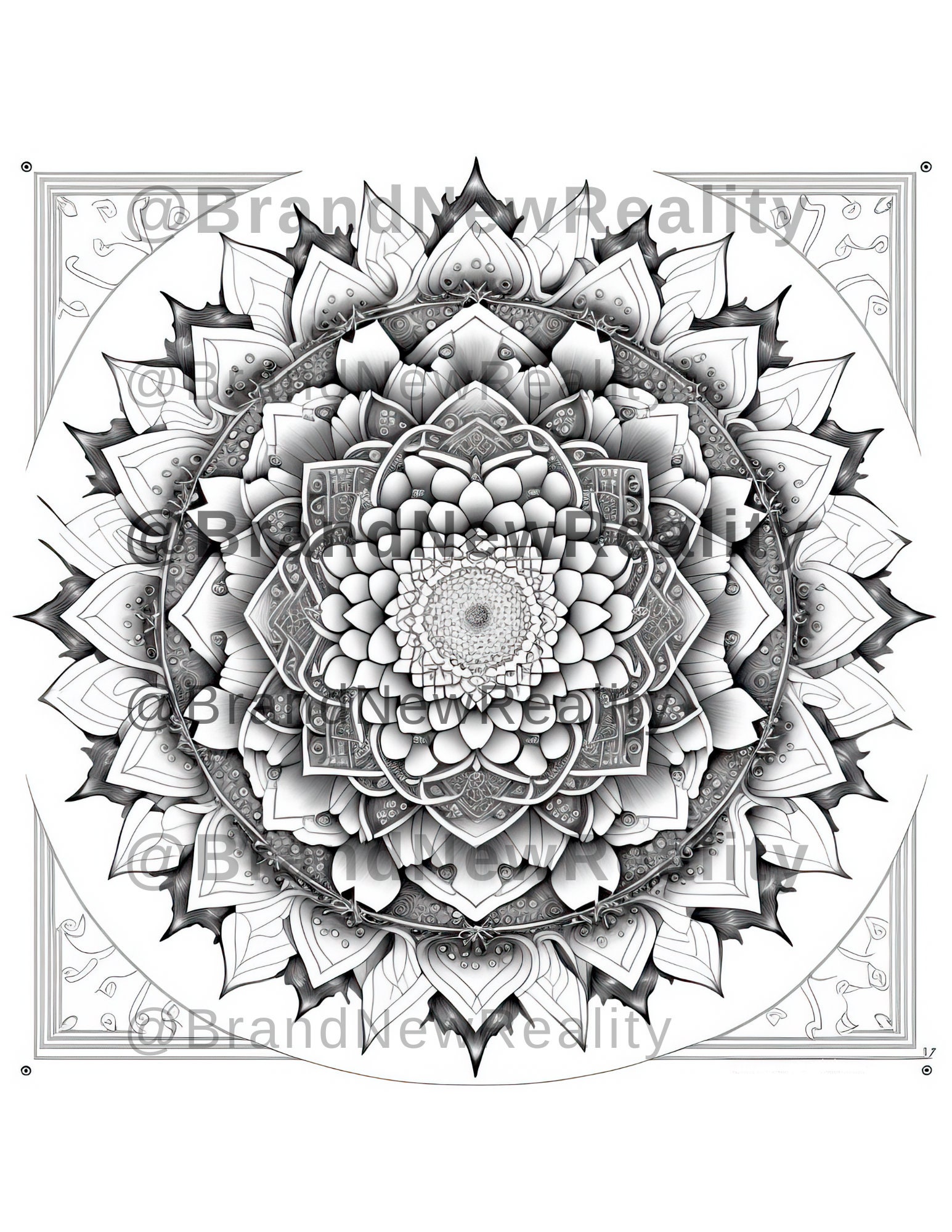 Mandala Coloring Book - Digital Download for Black and White Mandalas ...